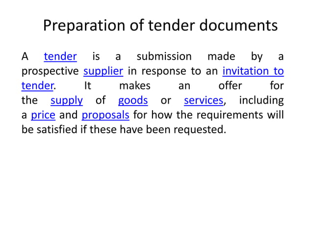 Tenders , Invitation of tender | PPTX