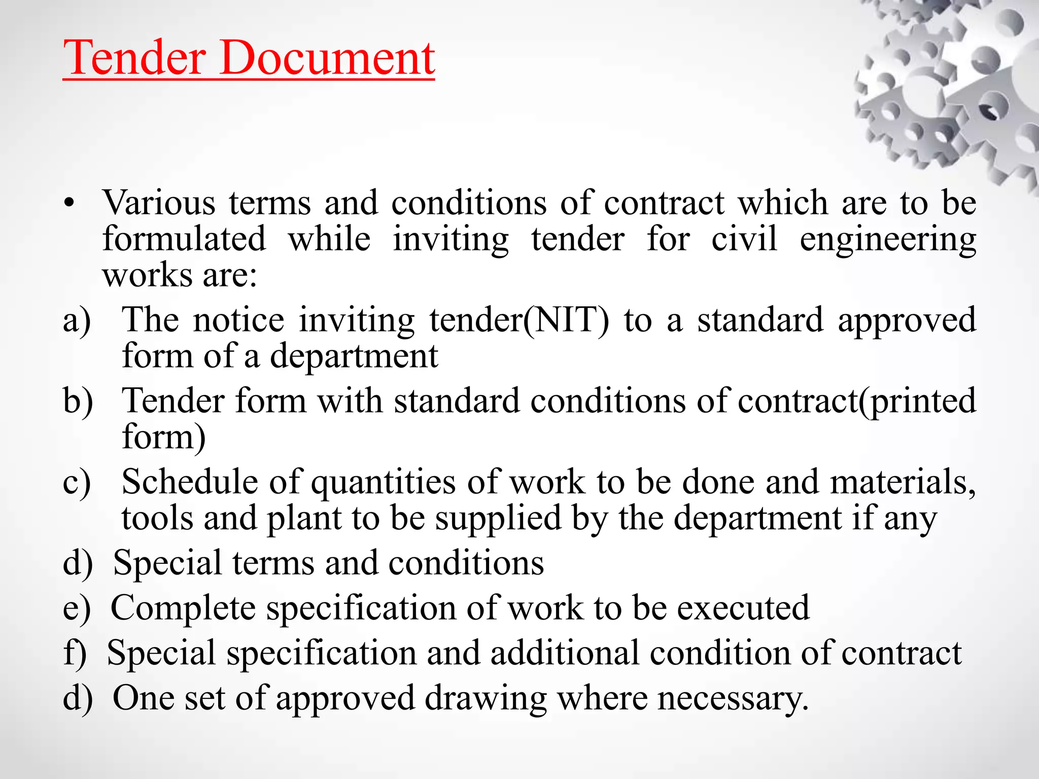 Tenders and procedure of tendering | PPTX
