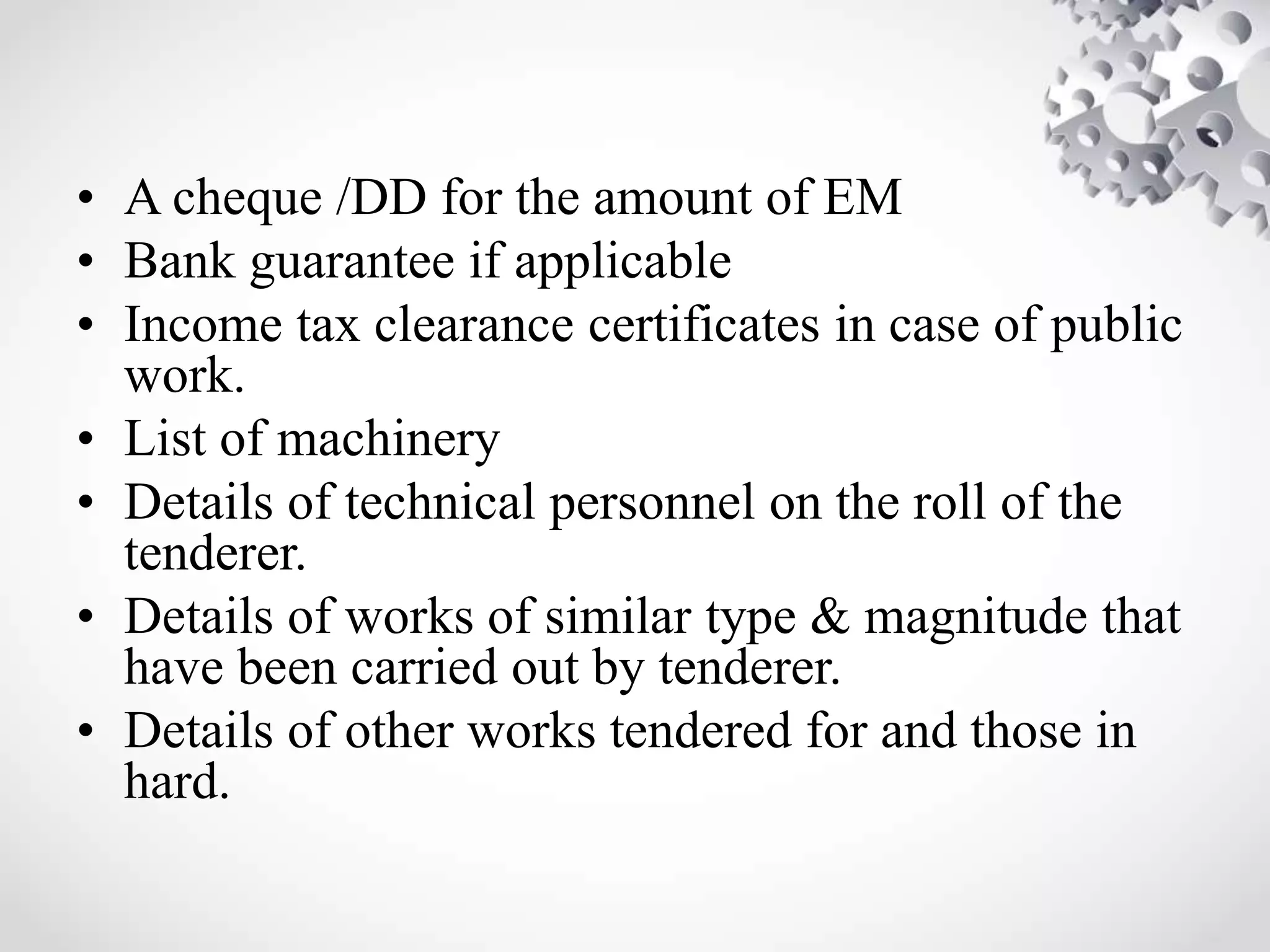 Tenders and procedure of tendering | PPTX