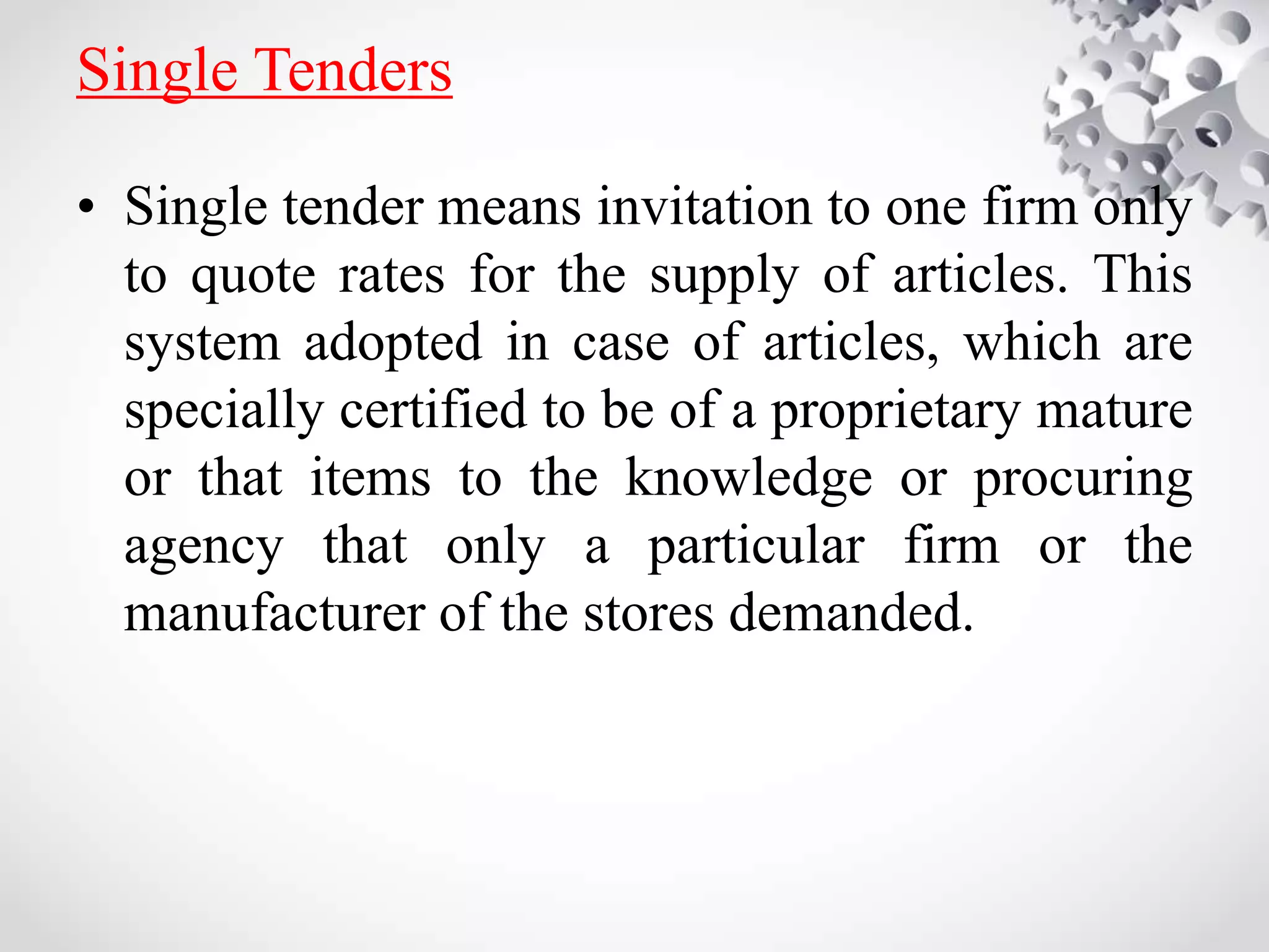 Tenders and procedure of tendering | PPTX
