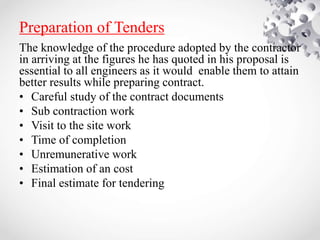 Tenders and procedure of tendering | PPTX