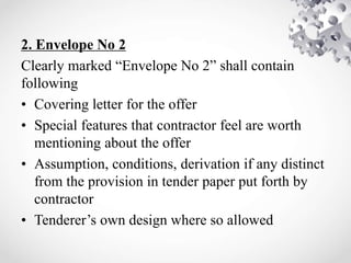 Tenders and procedure of tendering | PPTX