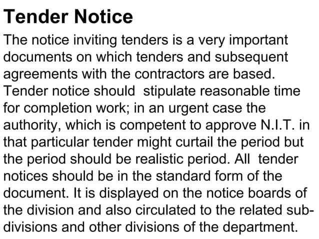 TENDERS AND TENDER DOCUMENTS.ppt | Law