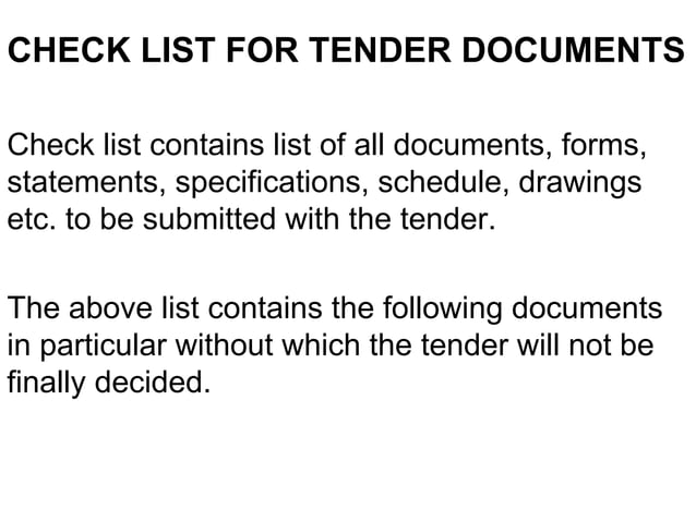 TENDERS AND TENDER DOCUMENTS.ppt | Law