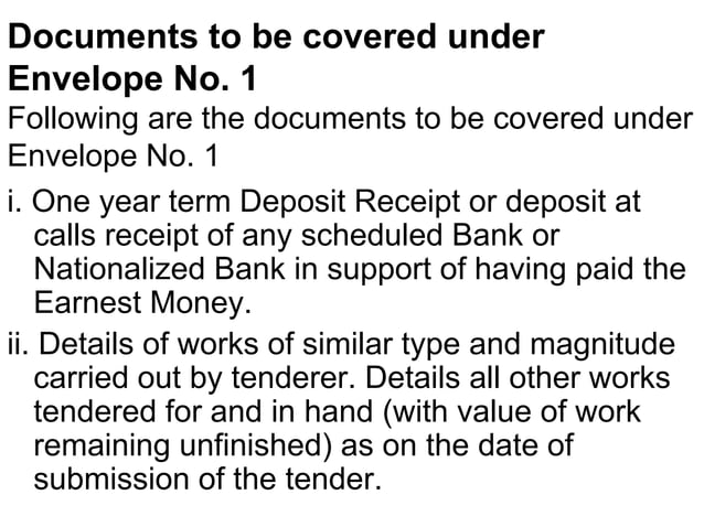 TENDERS AND TENDER DOCUMENTS.ppt | Law