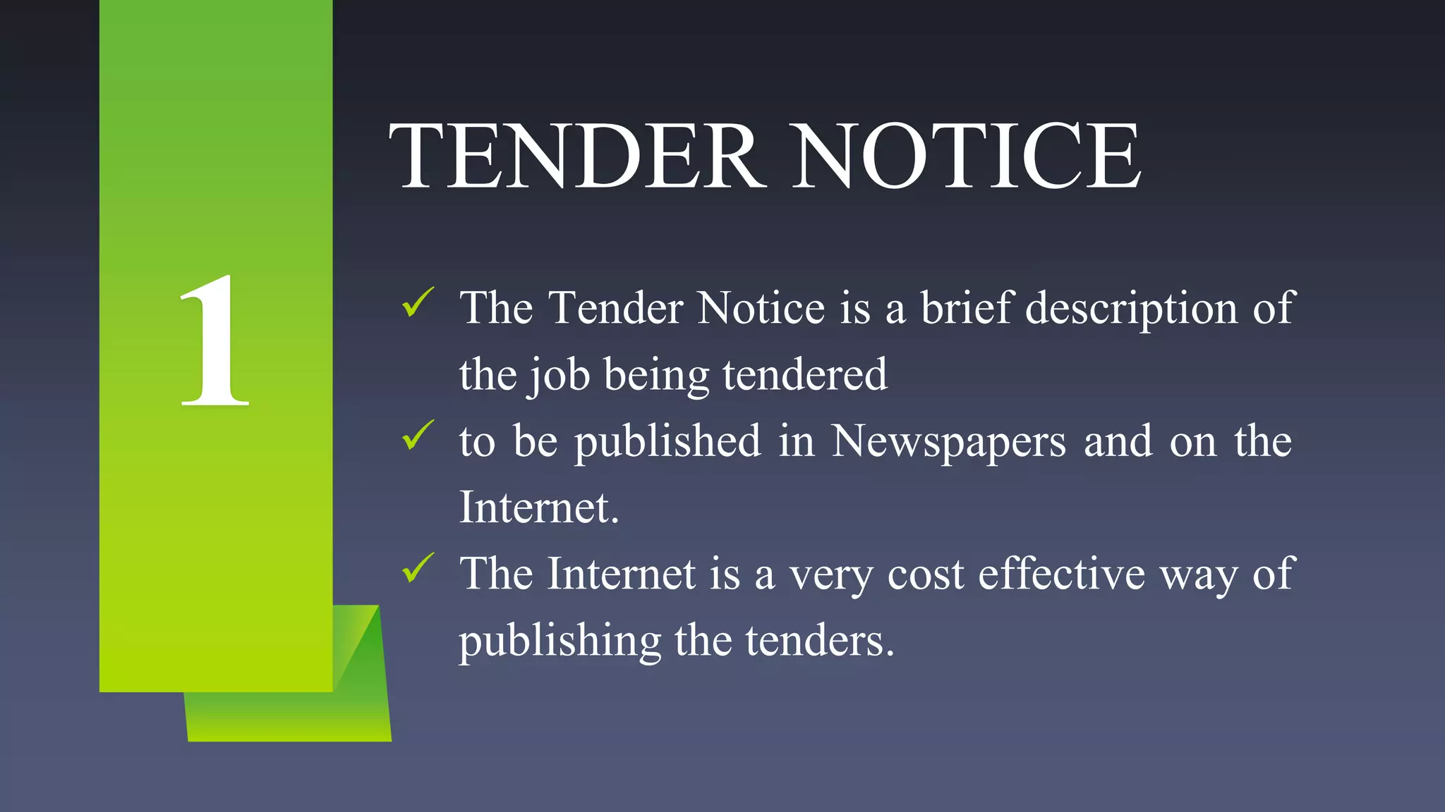 Tenders | PPT