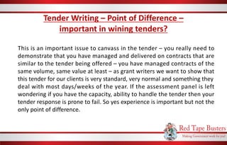 Tender writing – point of difference – important in wining tenders? | PPT