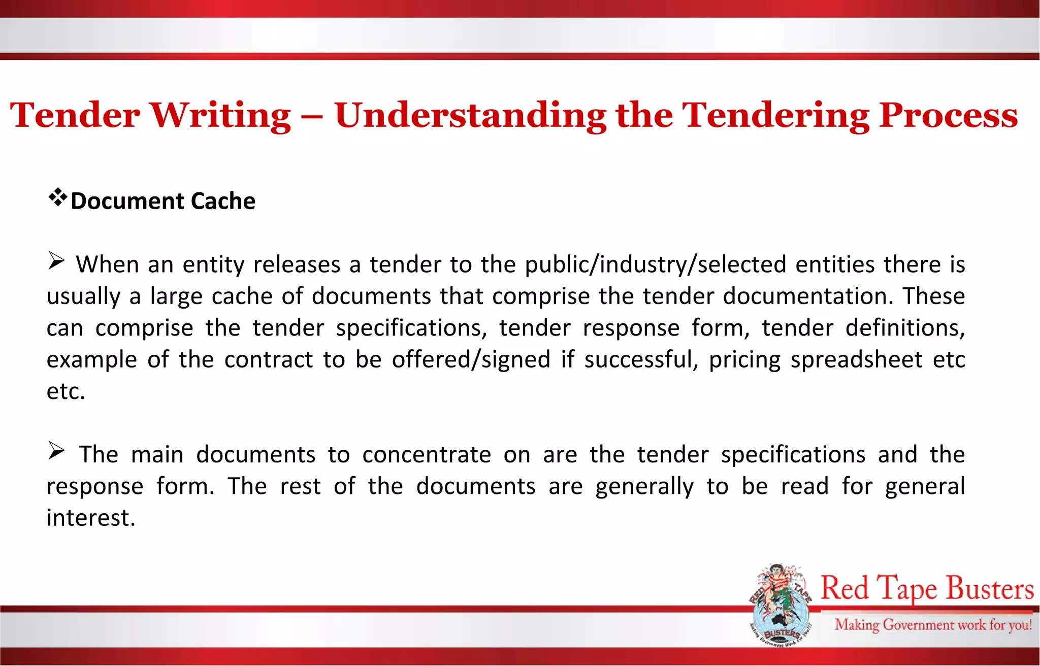 Tender Writing – Understanding the Tendering Process | PPT
