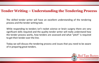 Tender Writing – Understanding the Tendering Process | PPT