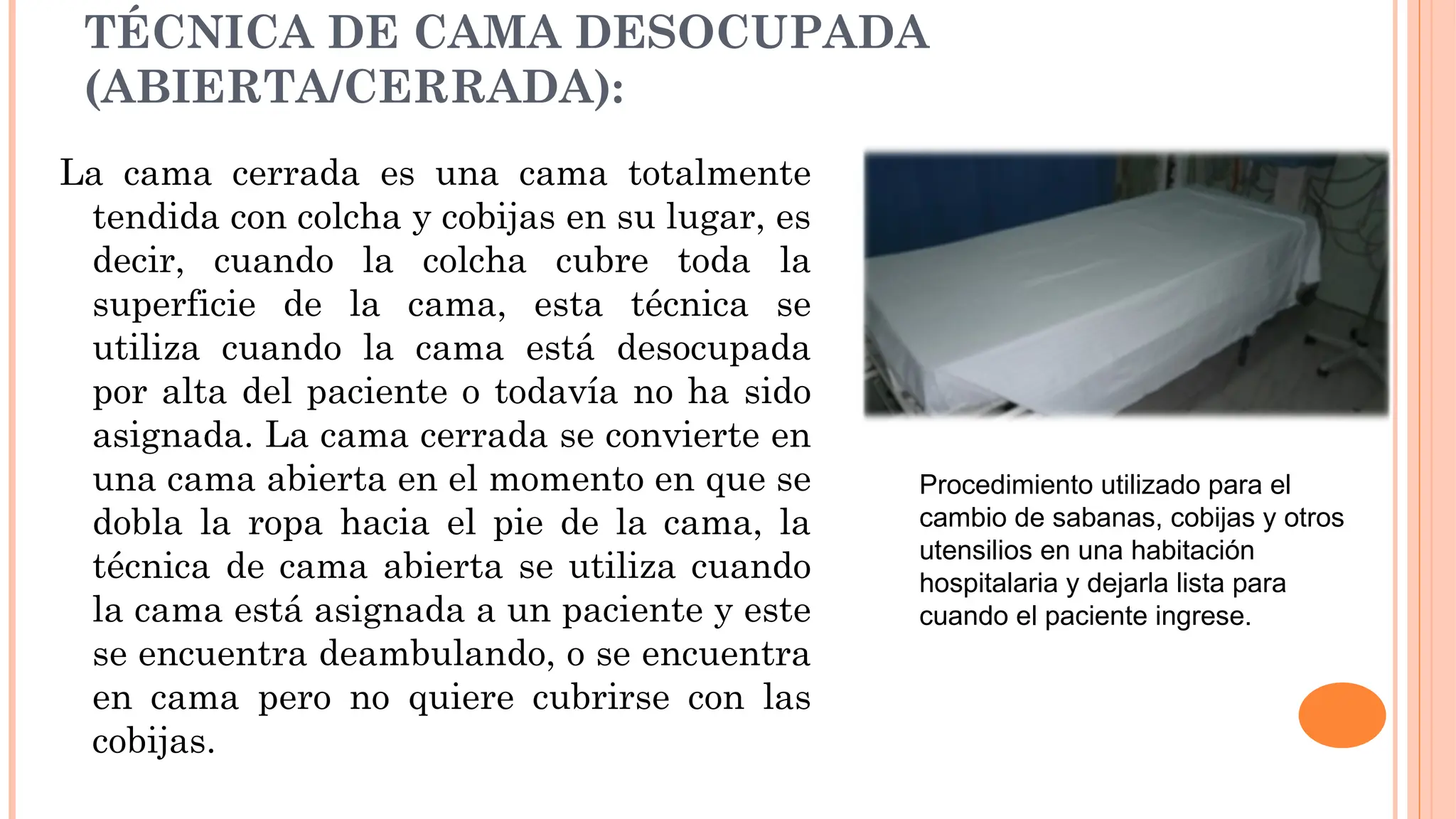 TECNICA DE TENDIDO DE CAMA PARA EL PACIENTE | PPT
