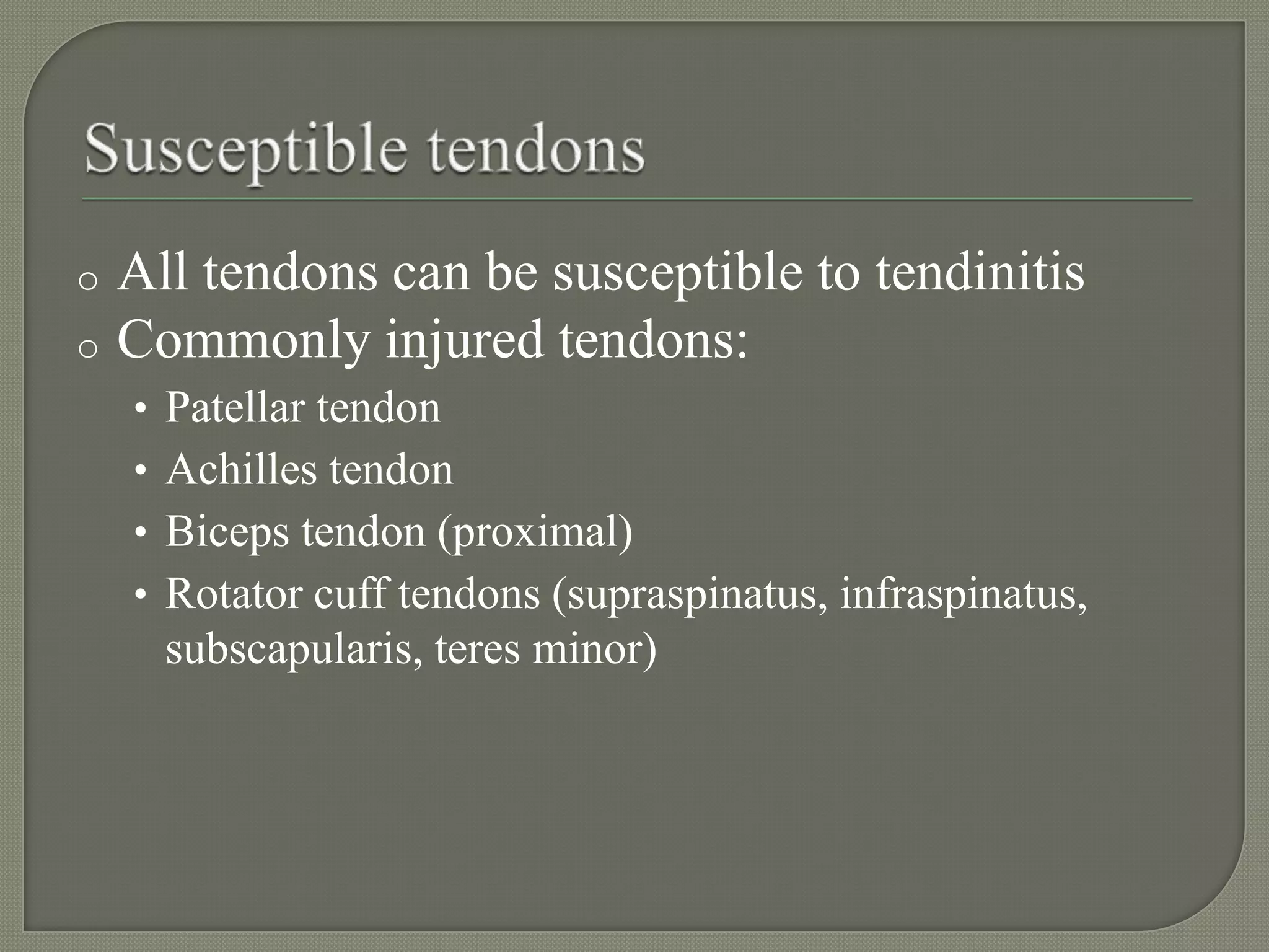 Tendinitis effective treatment of an overuse injury | PPTX