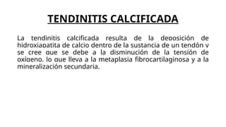 TENDINITIS CALCIFICADA DE RODILLA Y PATOLOGIA | PPTX
