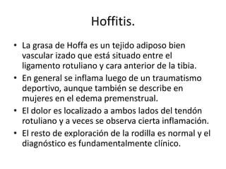Tendinitis y bursitis de la rodilla | PPTX