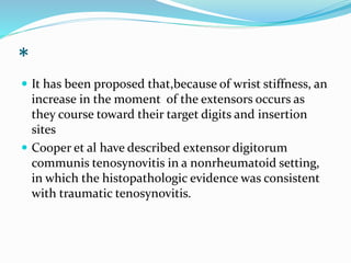 Tendinopathies of wrist and hand | PPTX