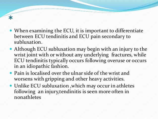 Tendinopathies of wrist and hand