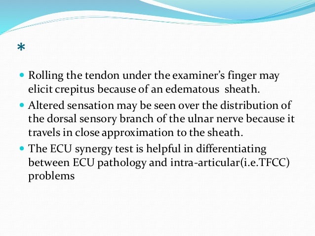 Tendinopathies of wrist and hand