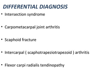 Tendinopathies(tennis,golfers,dequervains,intersection syndrome) | PPT
