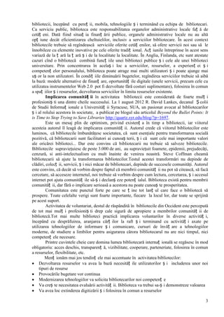 Tendinte si prioritati in activitatea bib publice | DOC