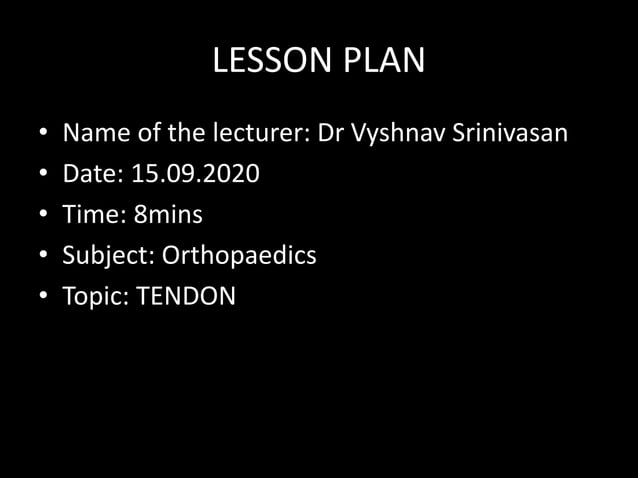 Tendon | PPTX | Bone and Joint Conditions | Diseases and Conditions