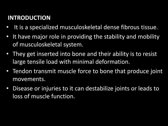 Tendon | PPTX | Bone and Joint Conditions | Diseases and Conditions