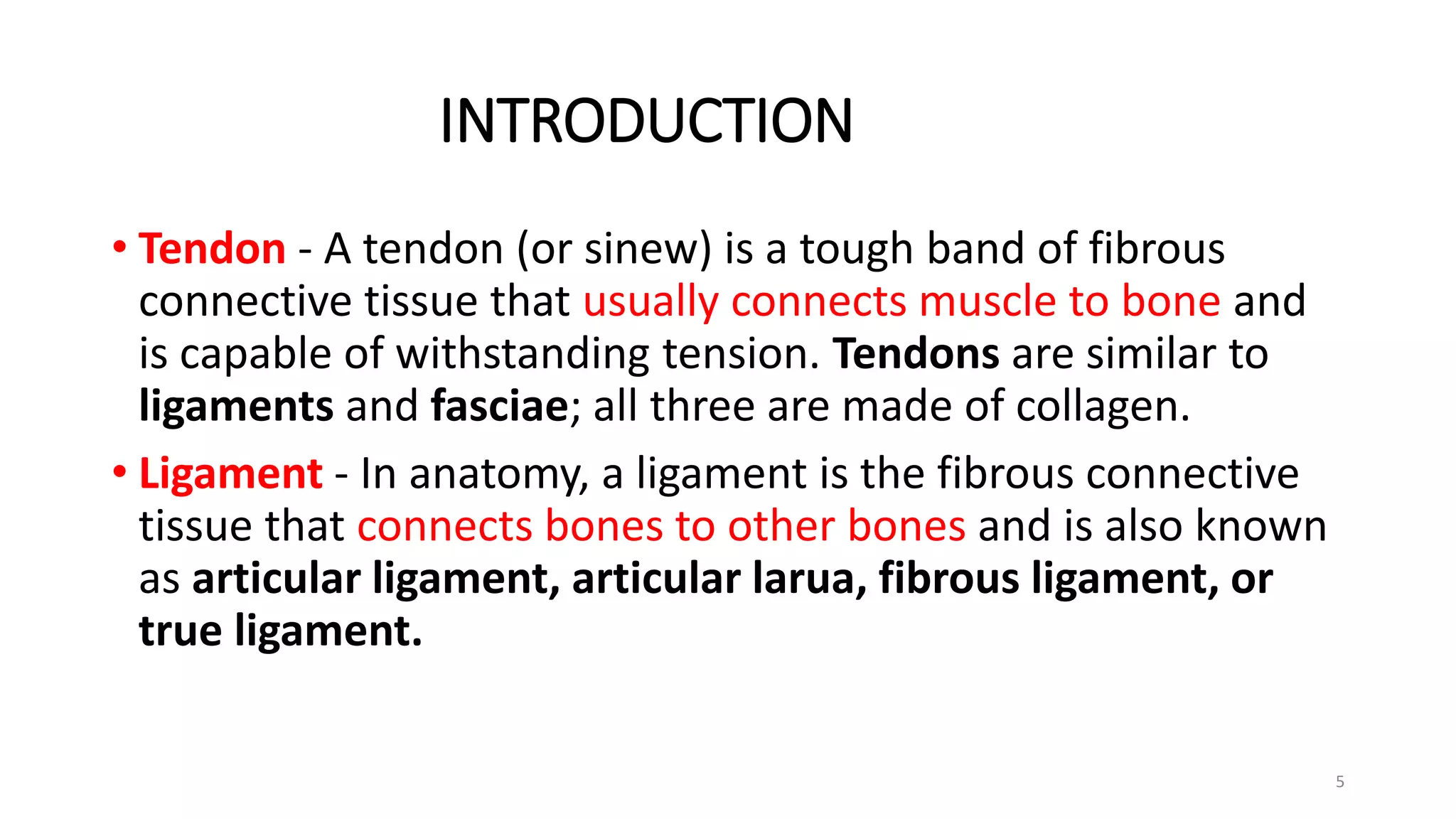 Tendon and ligament injureies | PPTX