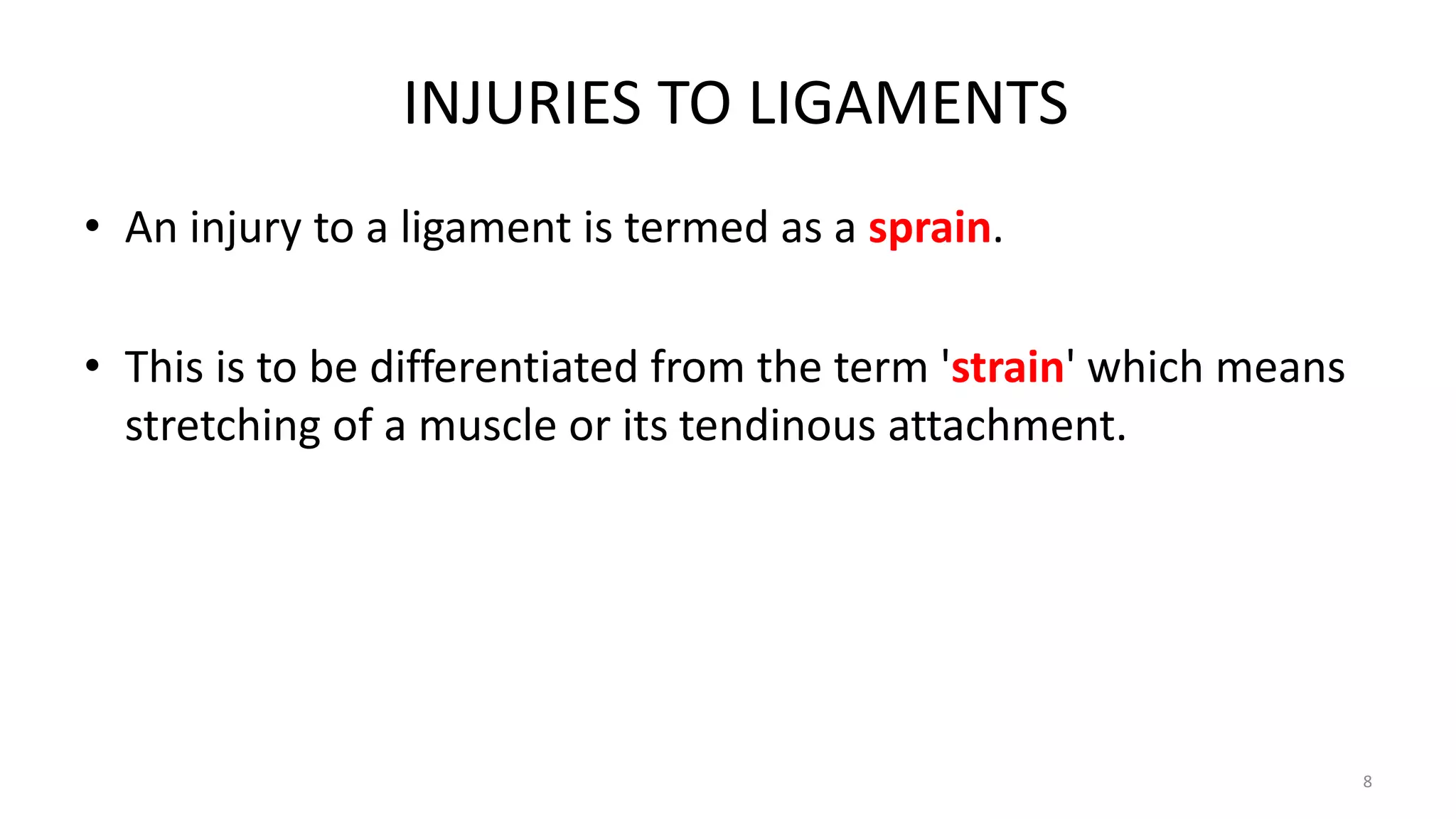 Tendon and ligament injureies | PPTX