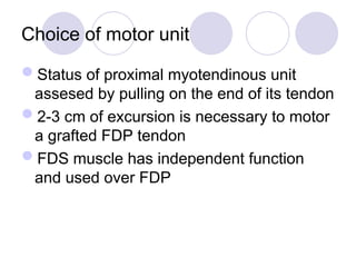 flexor TENDON GRAFTING one and two stage.ppt