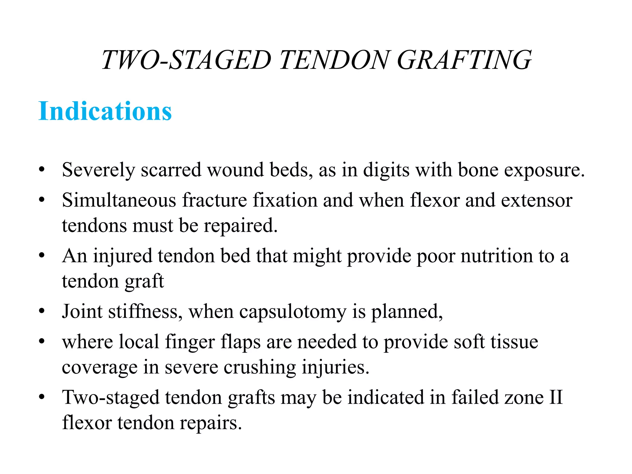 Tendon healing and tendon grafting | PPTX