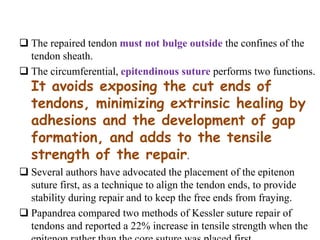 Tendon healing and tendon grafting | PPT