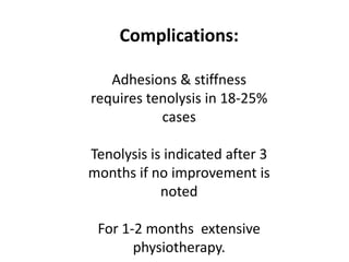 Tendon injuries of hand by Dr Saumya Agarwal | PPTX