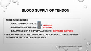 Tendon injury and repair | PPTX