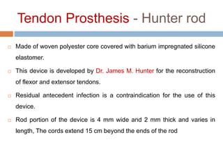 Tendon reconstruction | PPTX