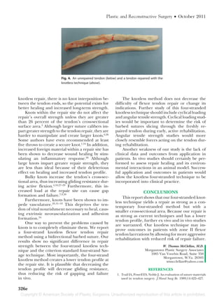 Flexor Tendon Repair with a Barbed Suture | PDF