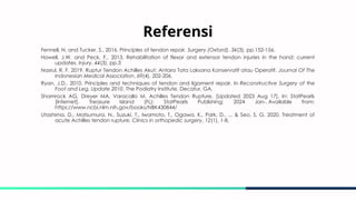 Tendon Ruptur - How to surgical management | PPTX