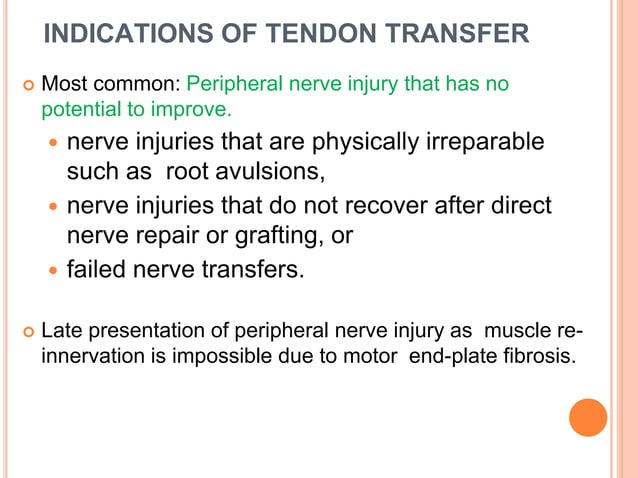 Tendon tranfer | PPTX