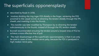 MEDIAN NERVE PALSY AND TENDON TRANSFERS | PPTX