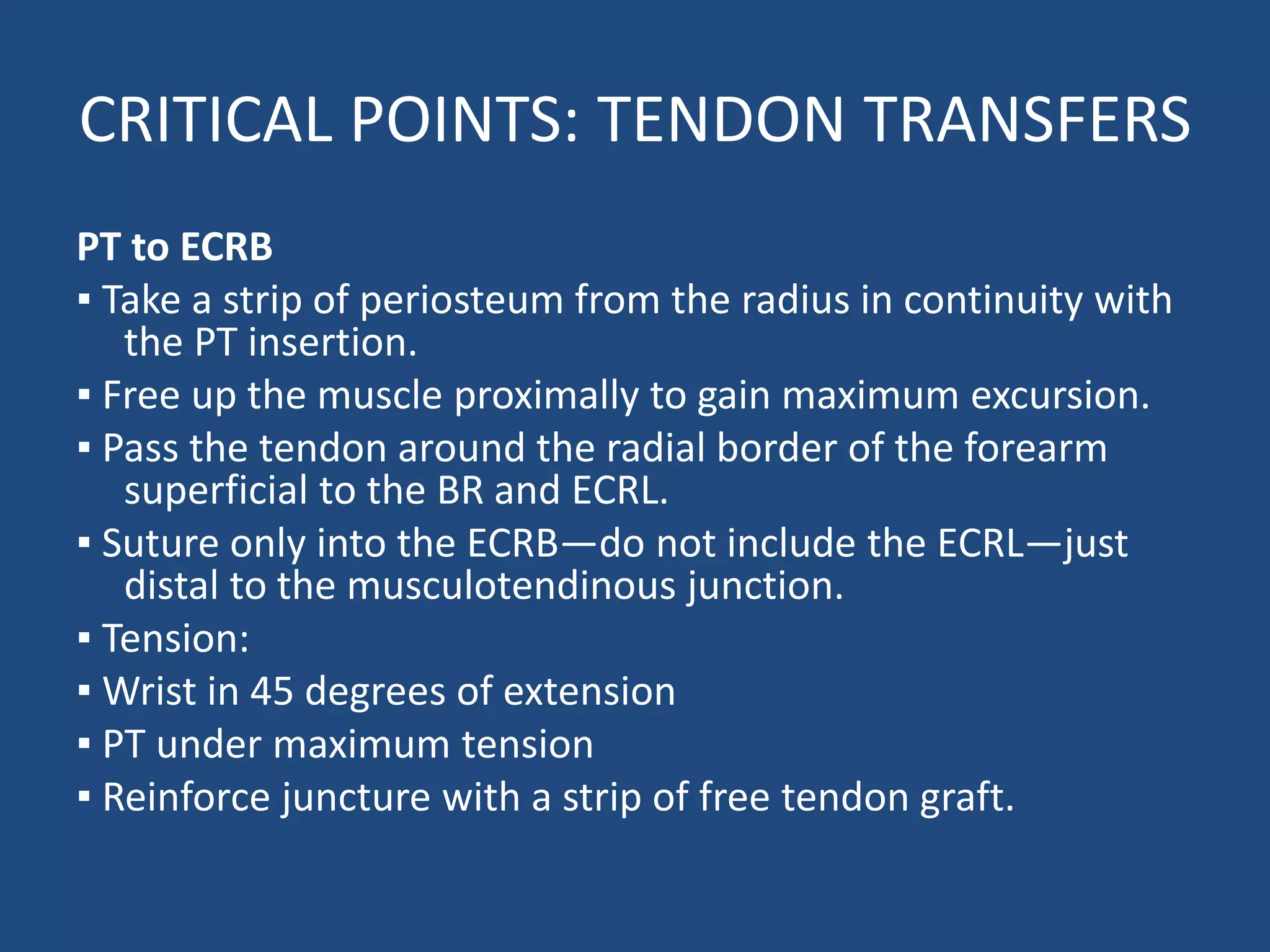 Tendon transfer for radial nerve palsy | PPTX