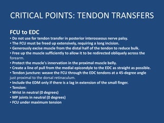 Tendon transfer for radial nerve palsy | PPTX