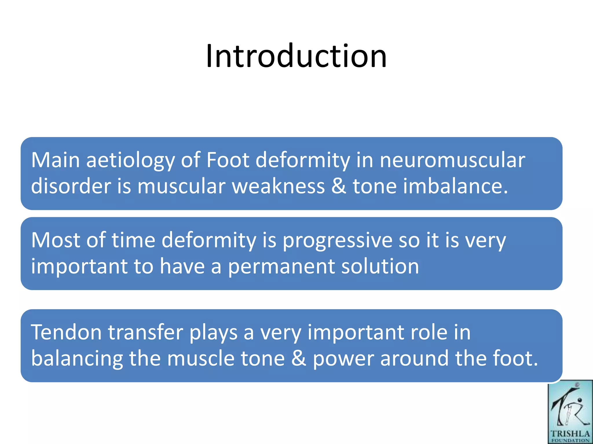 Tendon transfer in neuro-muscular foot | PPTX