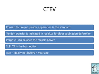 Tendon transfer in neuro-muscular foot | PPT