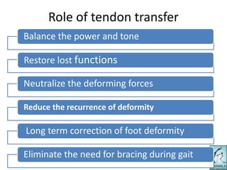 Tendon transfer in neuro-muscular foot | PPT
