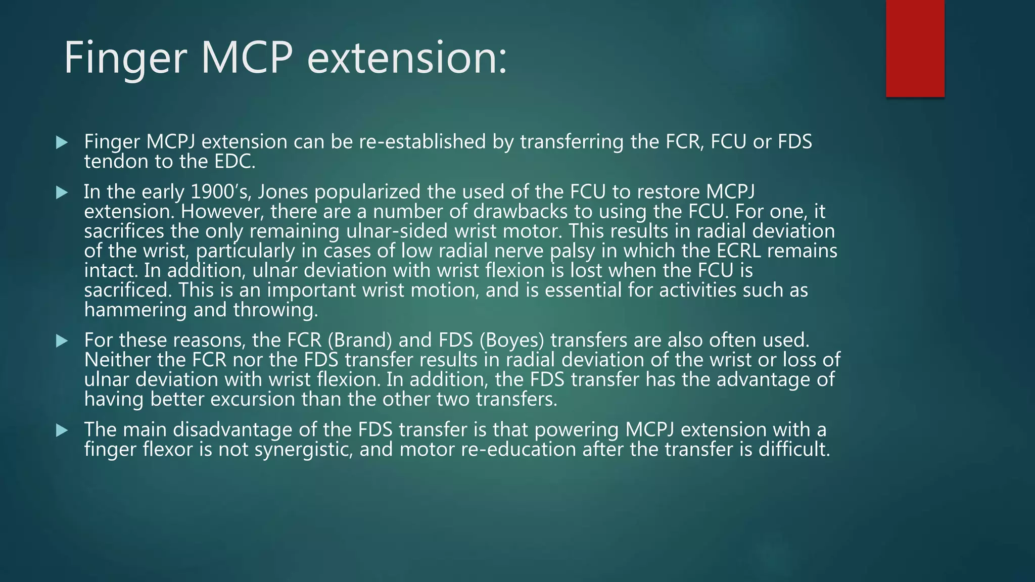 RADIAL NERVE PALSY AND TENDON TRANSFER | PPTX