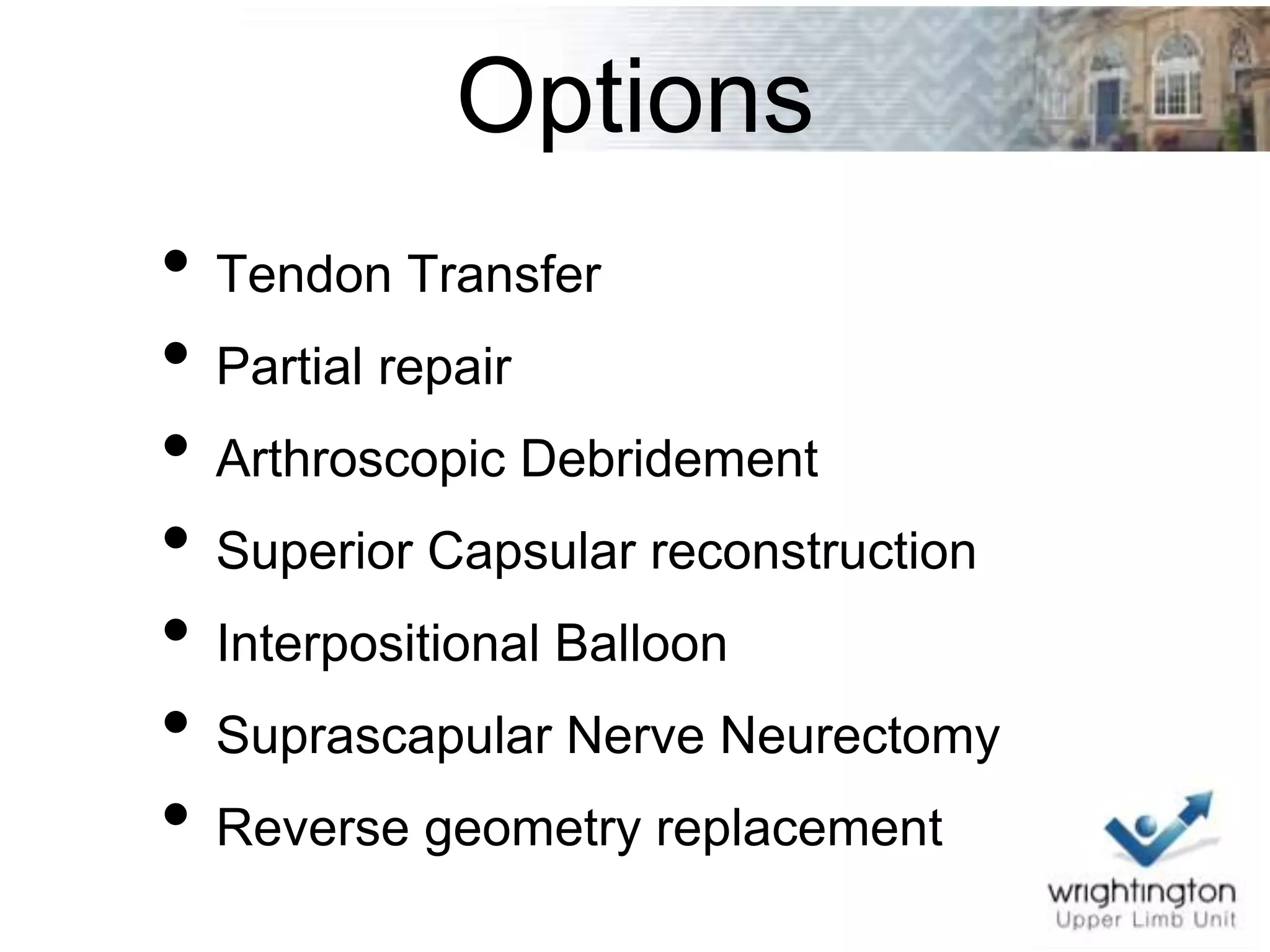 Tendon transfers around the shoulder | PPTX