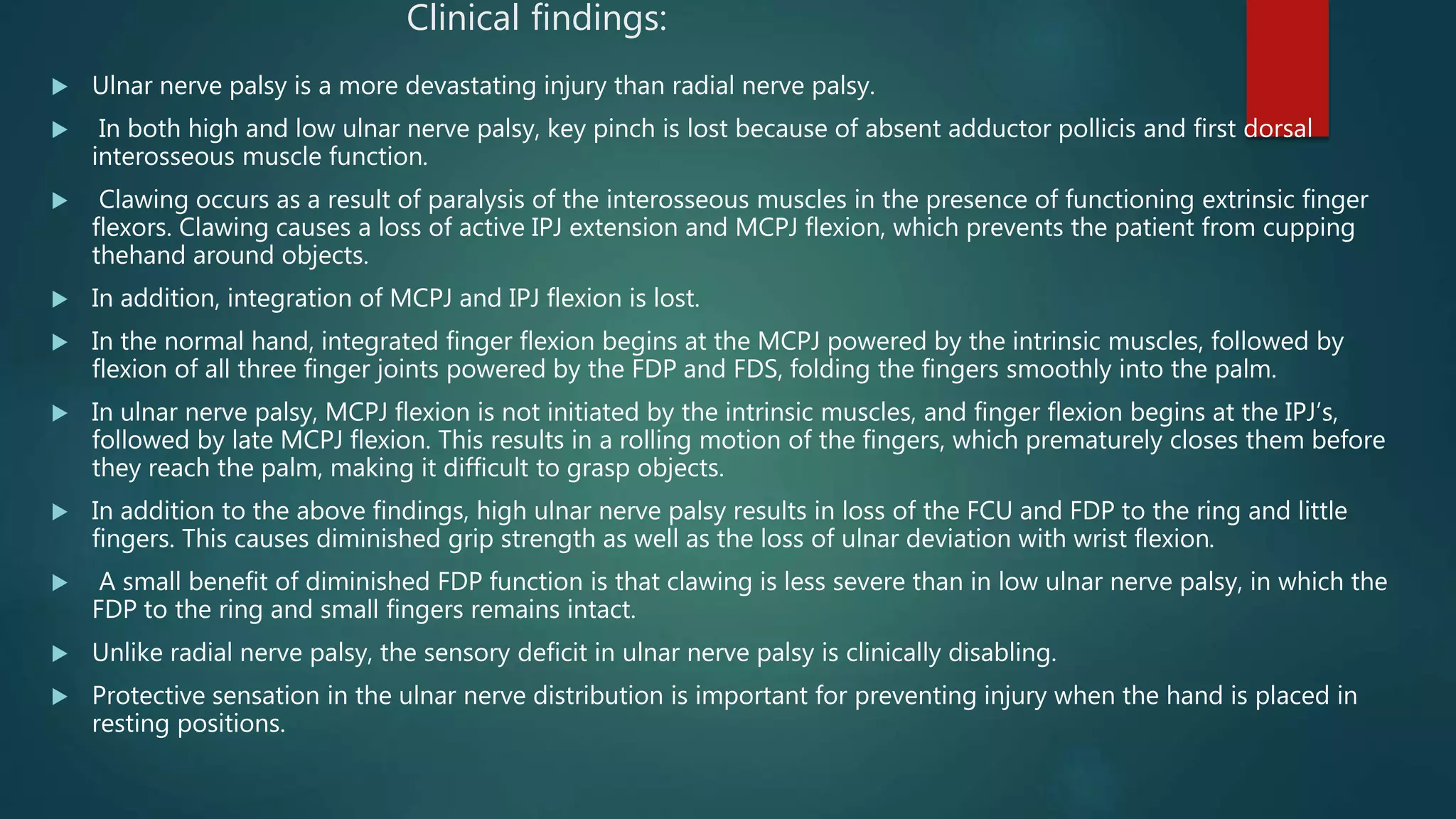 ULNAR NERVE PALSY AND TENDON TRANSFERS | PPTX