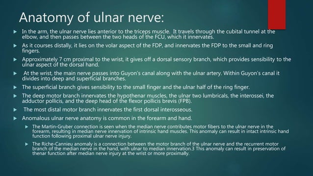 ULNAR NERVE PALSY AND TENDON TRANSFERS | PPTX | Death, Injury, or ...