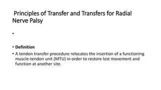Principles of Transfer and Transfers for Radial Nerve Palsy | PPTX