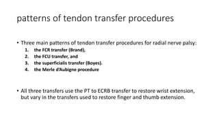 Principles of Transfer and Transfers for Radial Nerve Palsy | PPTX