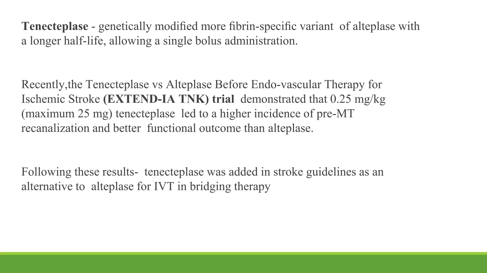 Tenecteplase before mechanical thrombectomy journal copy | PPTX