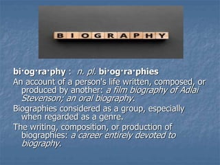 Ten Elements of Biography | PPT