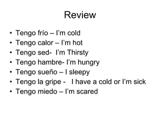 Tener Expressions | PPT